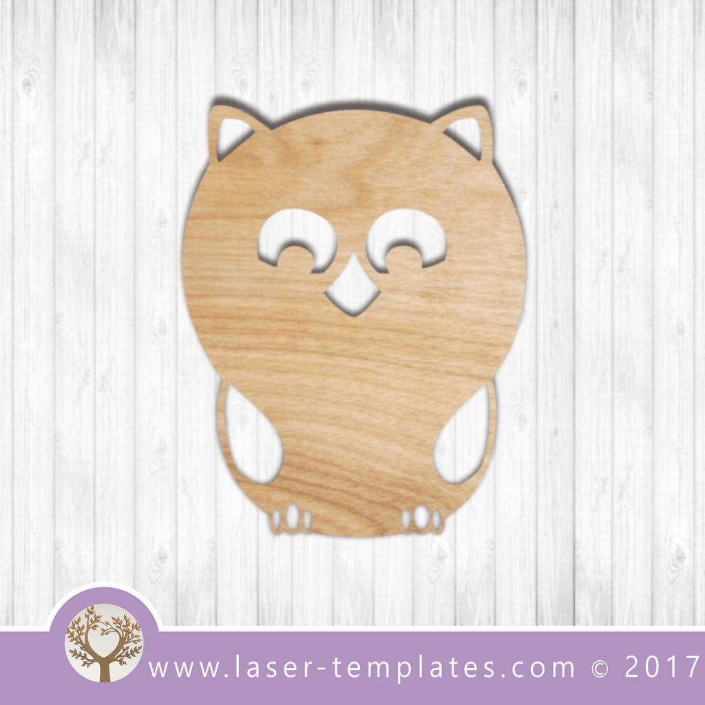 Laser cut template FREE Cute Owl bird. Online store for laser cut ...