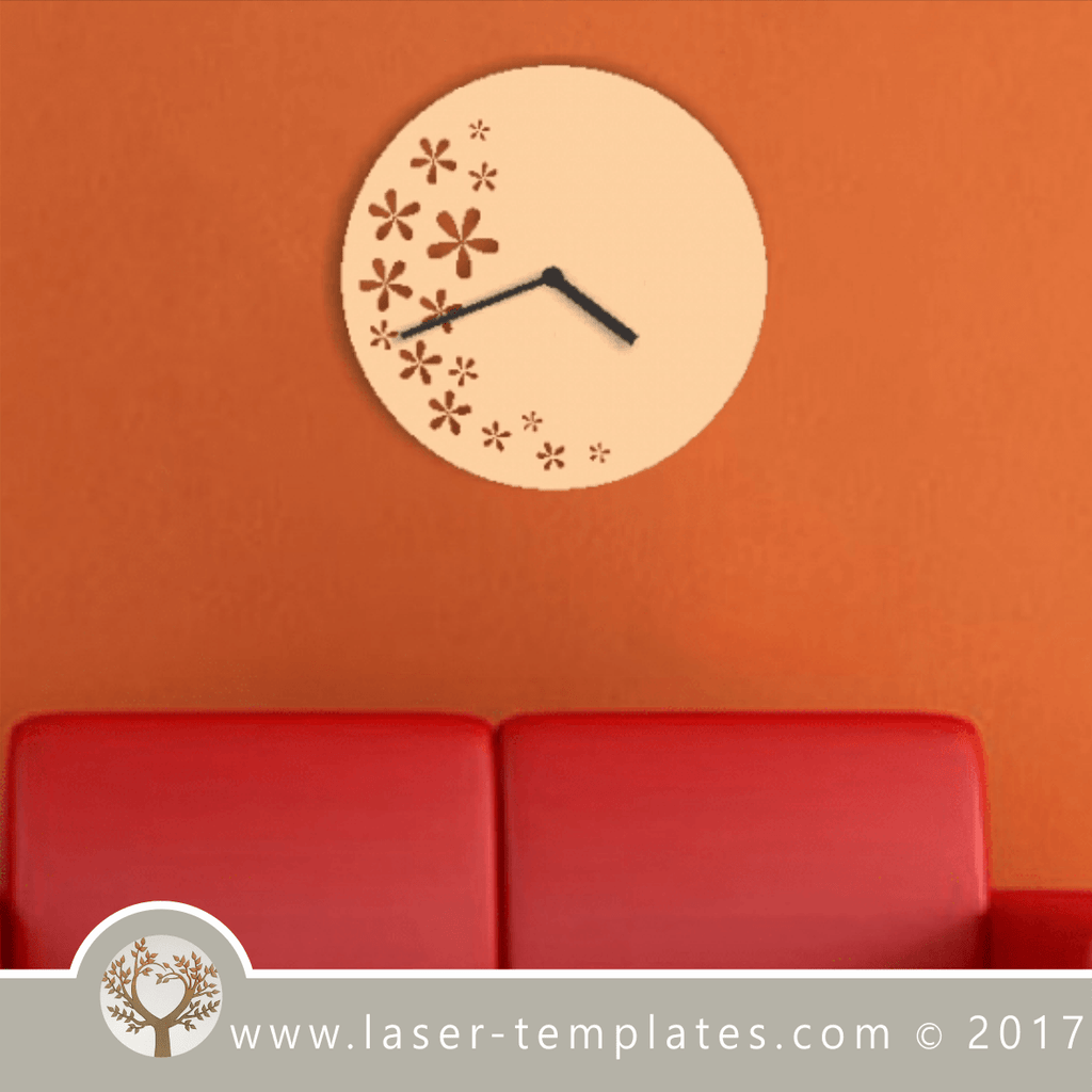 Clock laser cut template. Laser cut pattern. Vector online store, free ...