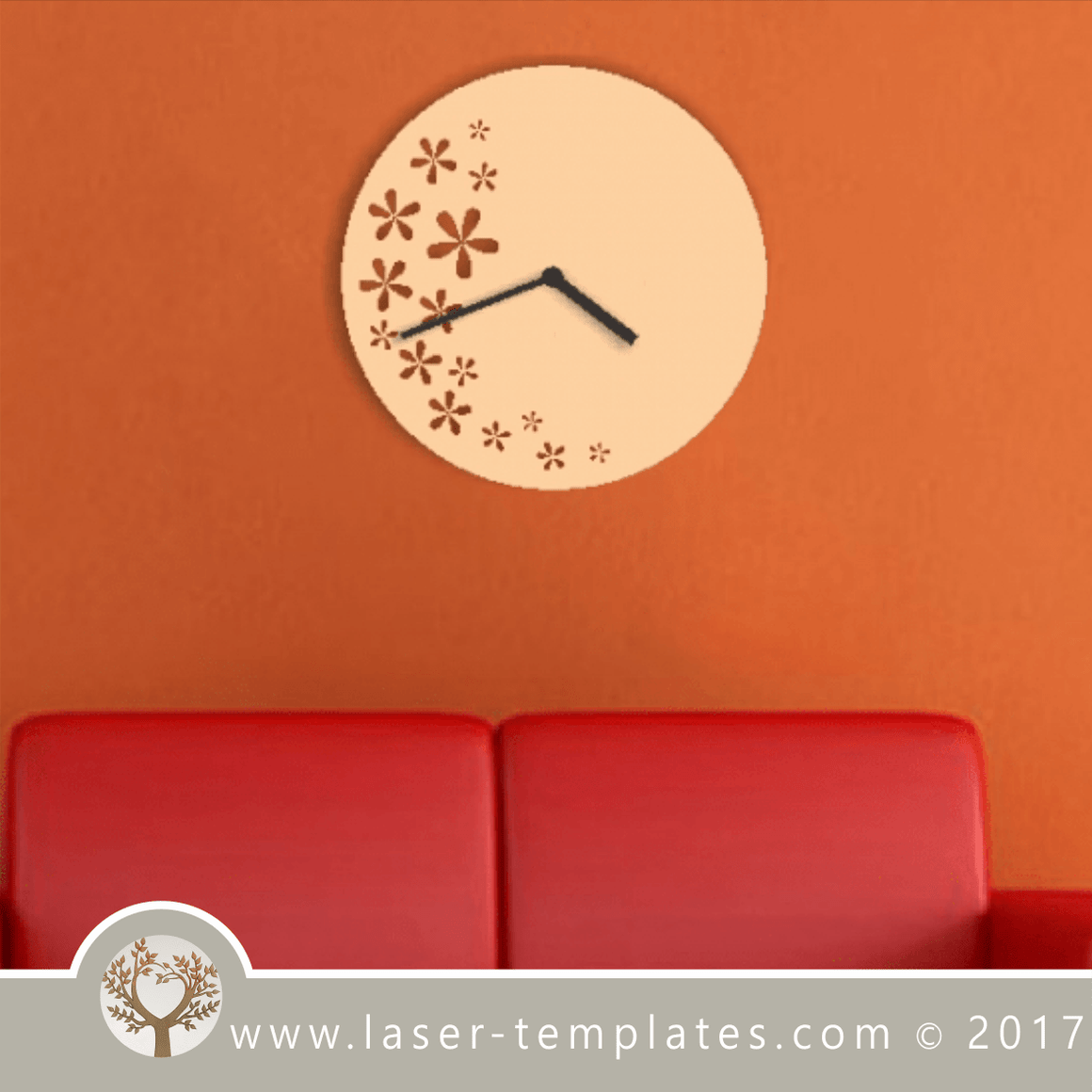 Clock laser cut template. Laser cut pattern. Vector online store, free ...