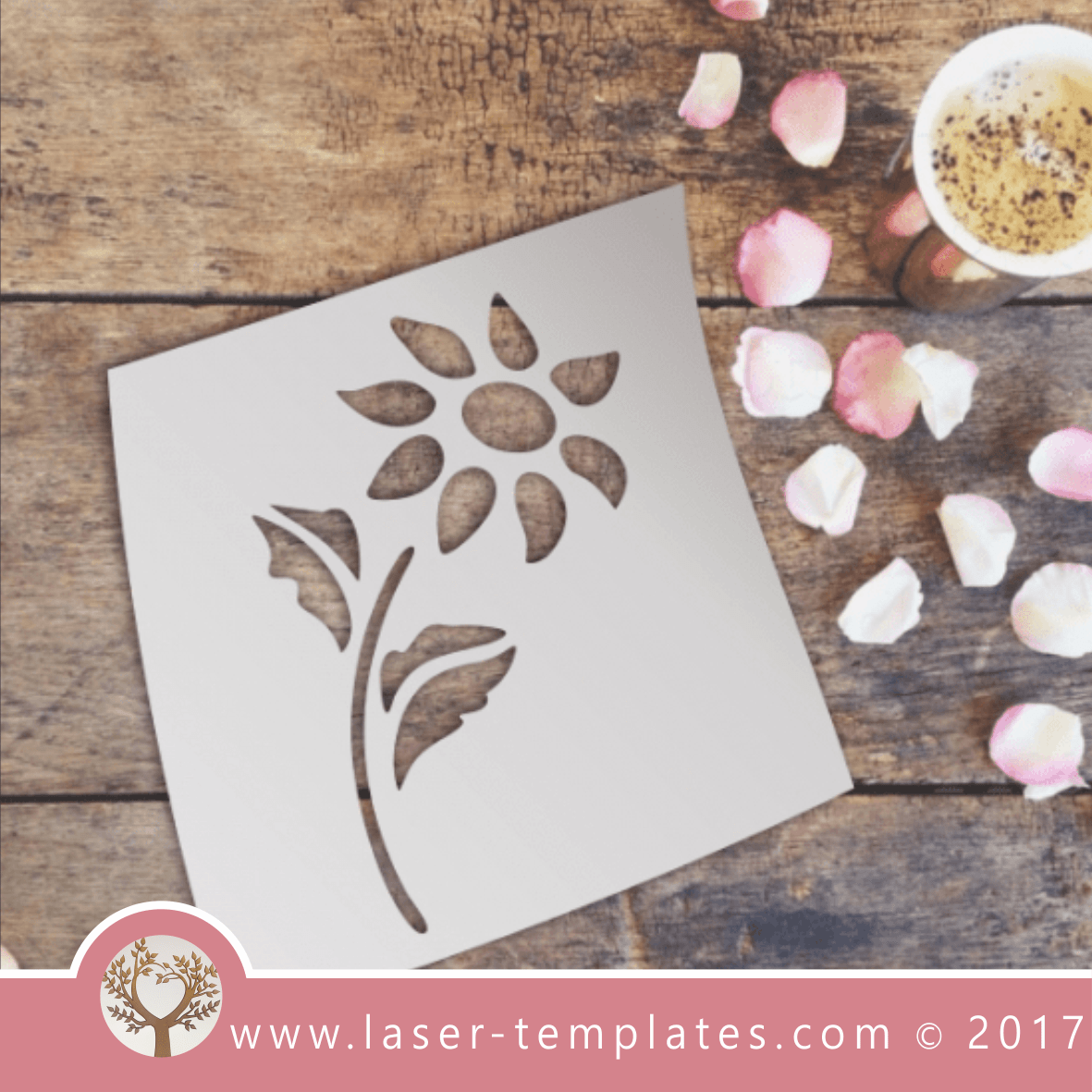Daisy flower STENCIL template. Laser cut stencils. Vector online store ...
