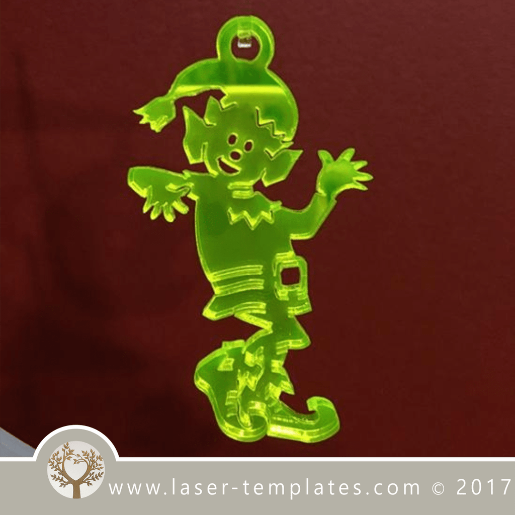 Dancing Elf Christmas template for laser cutting, download vector ...