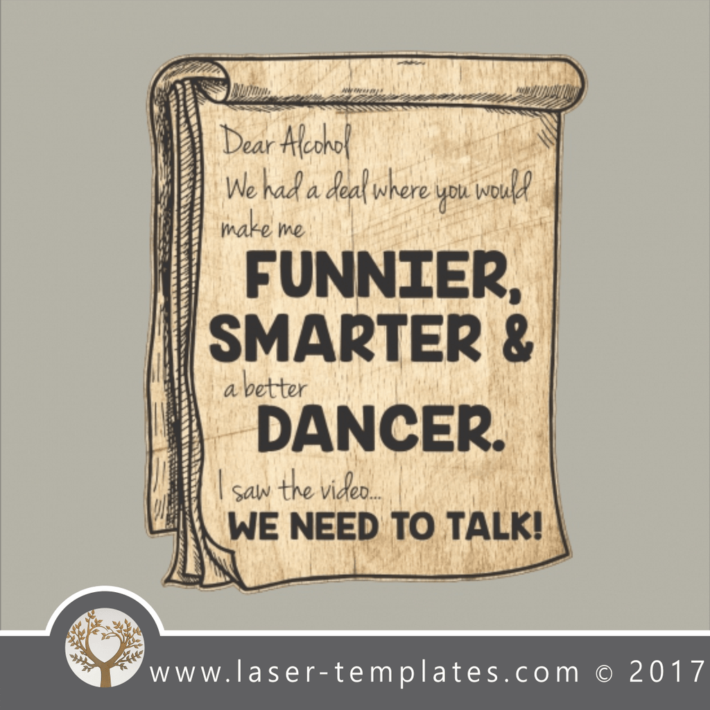 Dear Alcohol sign template, online vector design store for laser cut ...