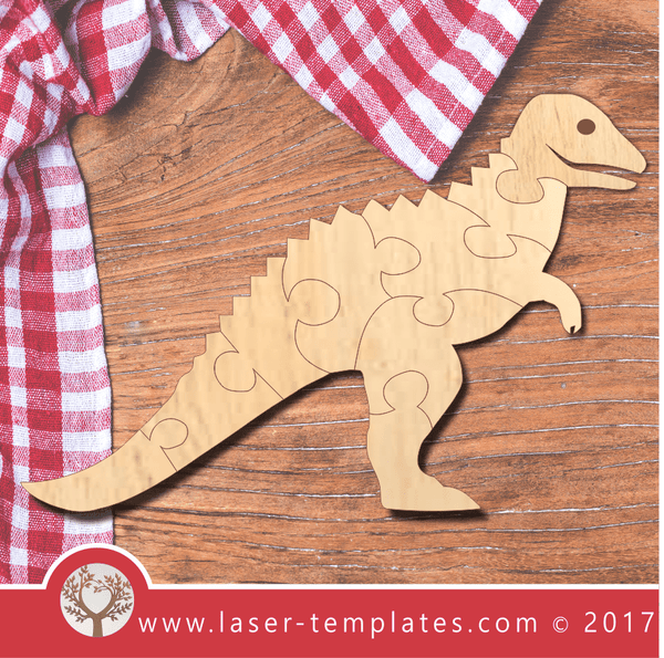 9 Piece Laser Cut Dinosaur Puzzle Template, Download Vector Designs ...
