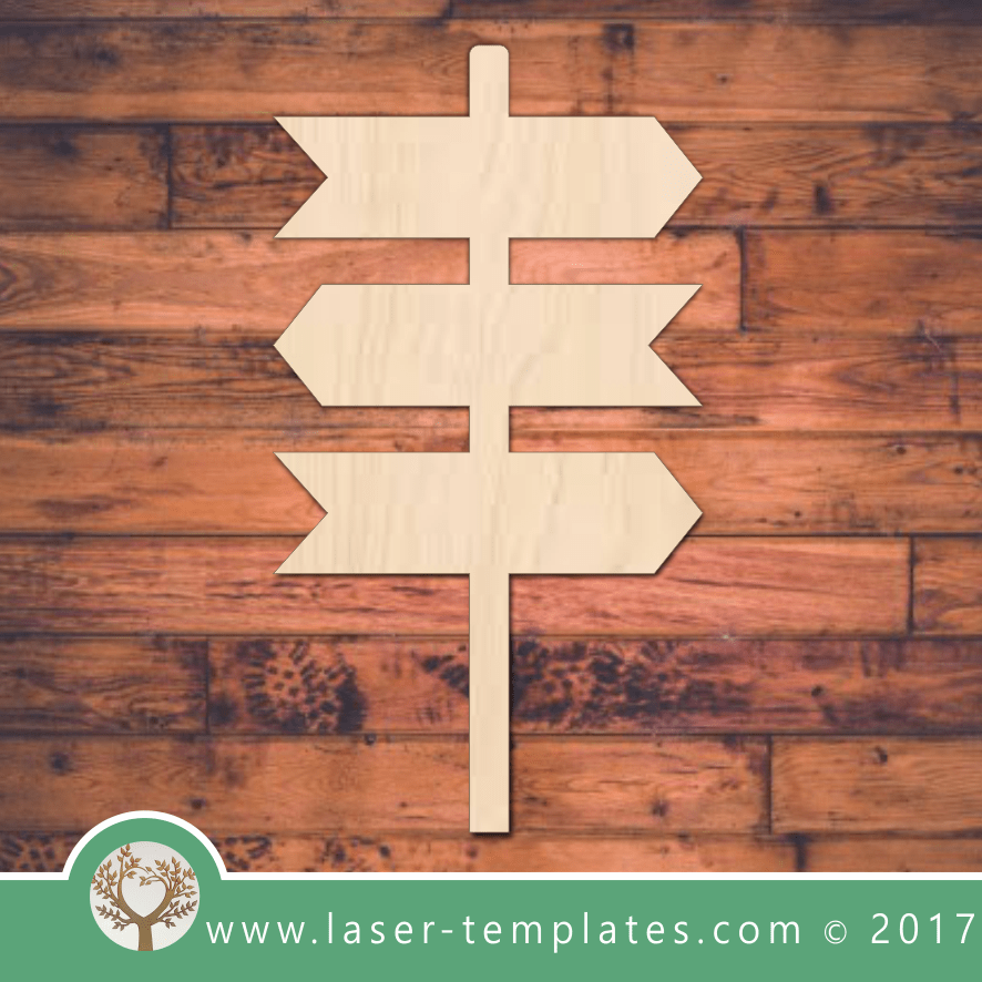Direction Sign laser cut template, download vector design patterns ...