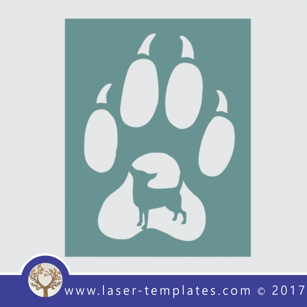 Dog Paw Print Template Dog Cat Paw Print Stencils Sheet Template,