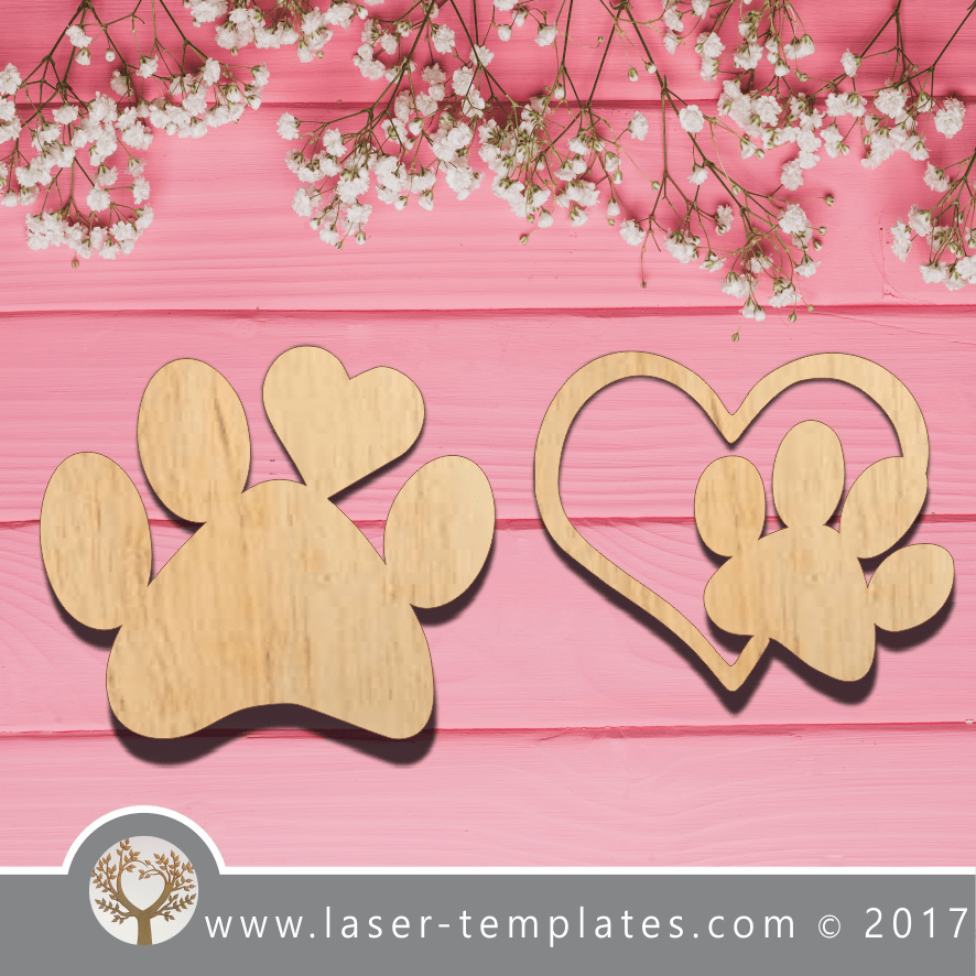 Laser Cut Dog Paws Template, Download Laser Ready Vector Designs ...