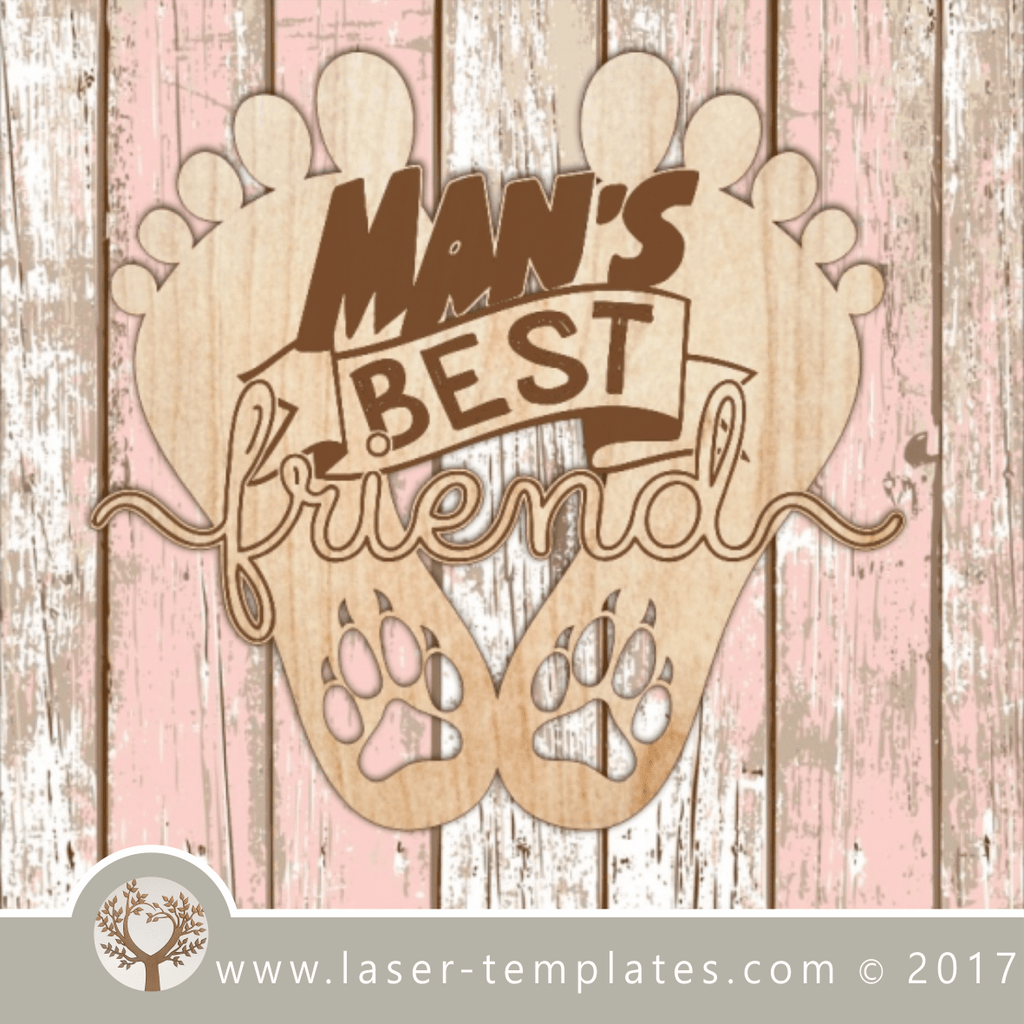 Man's best friend wall art decor templates for laser cut and engraving ...