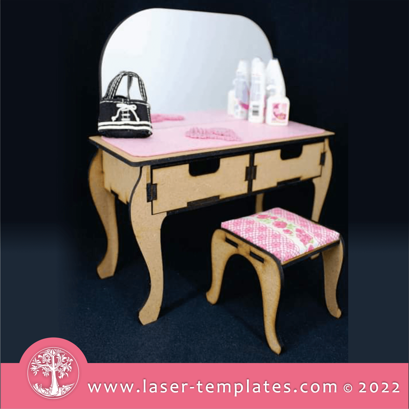 Doll Dressing Table – Laser Ready Templates