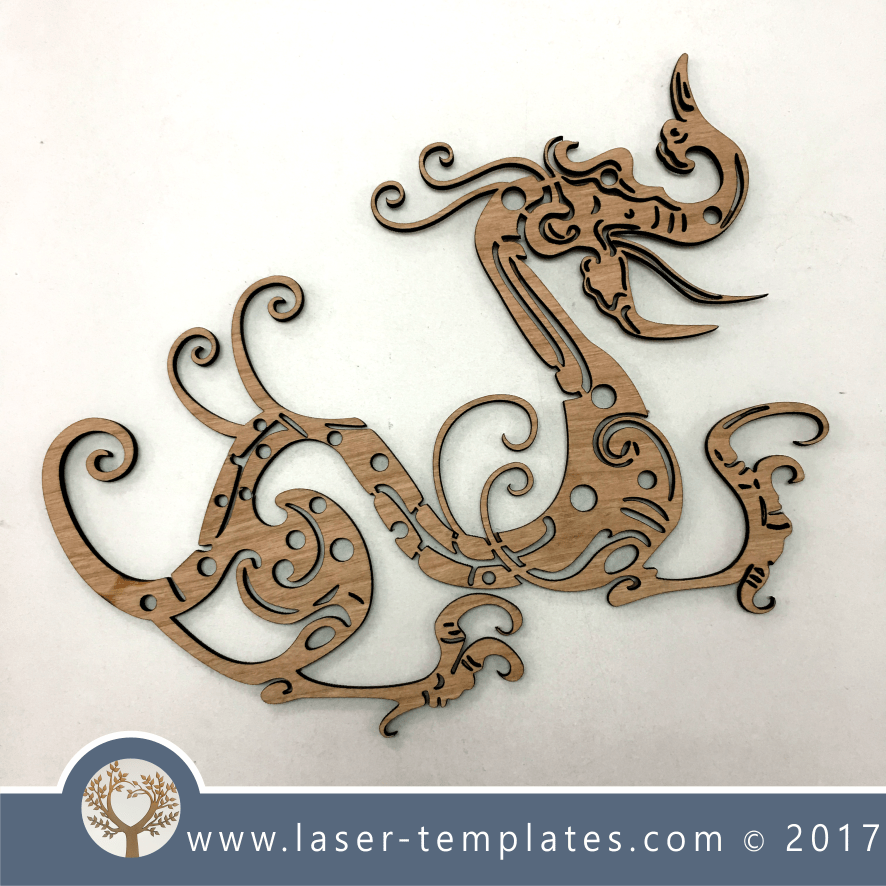 Laser Cut Template Dragon 2, Download Laser Ready Vector Designs ...