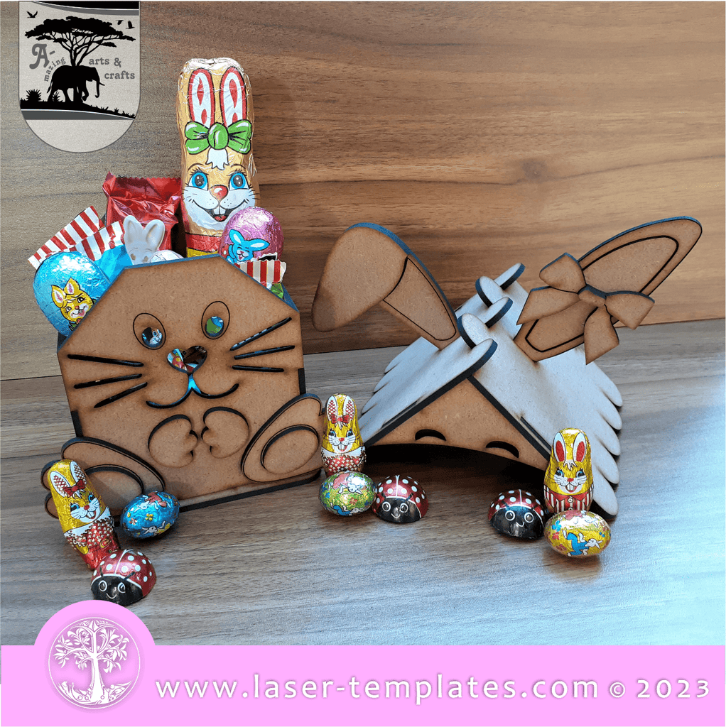 Easter Bunny House Box, 3 Sizes – Laser Ready Templates