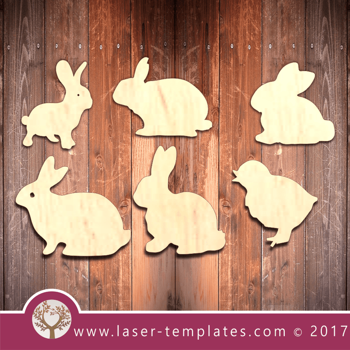 Laser Cut Easter Set Template, Download Laser Ready Vector Designs ...