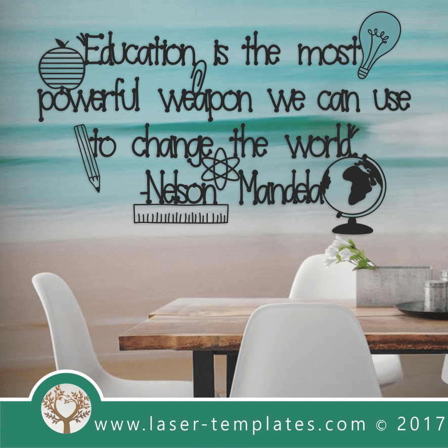 Laser Cut Education Wall Quote Template, Download Vector Designs ...