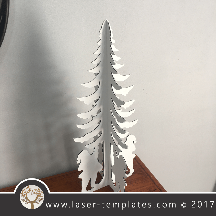 Elf Christmas Tree laser cut template, download vector designs. – Laser ...