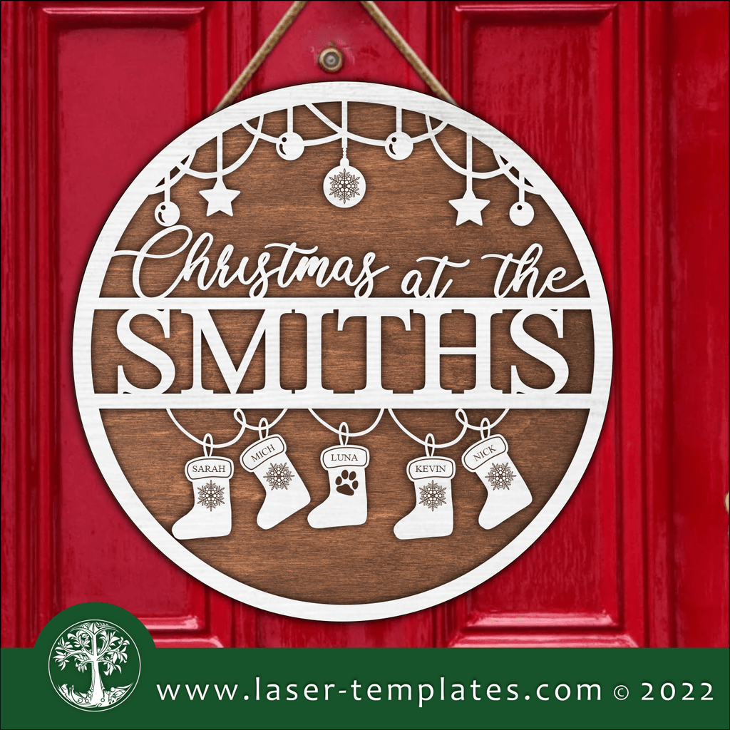 Family Christmas Sign – Laser Ready Templates