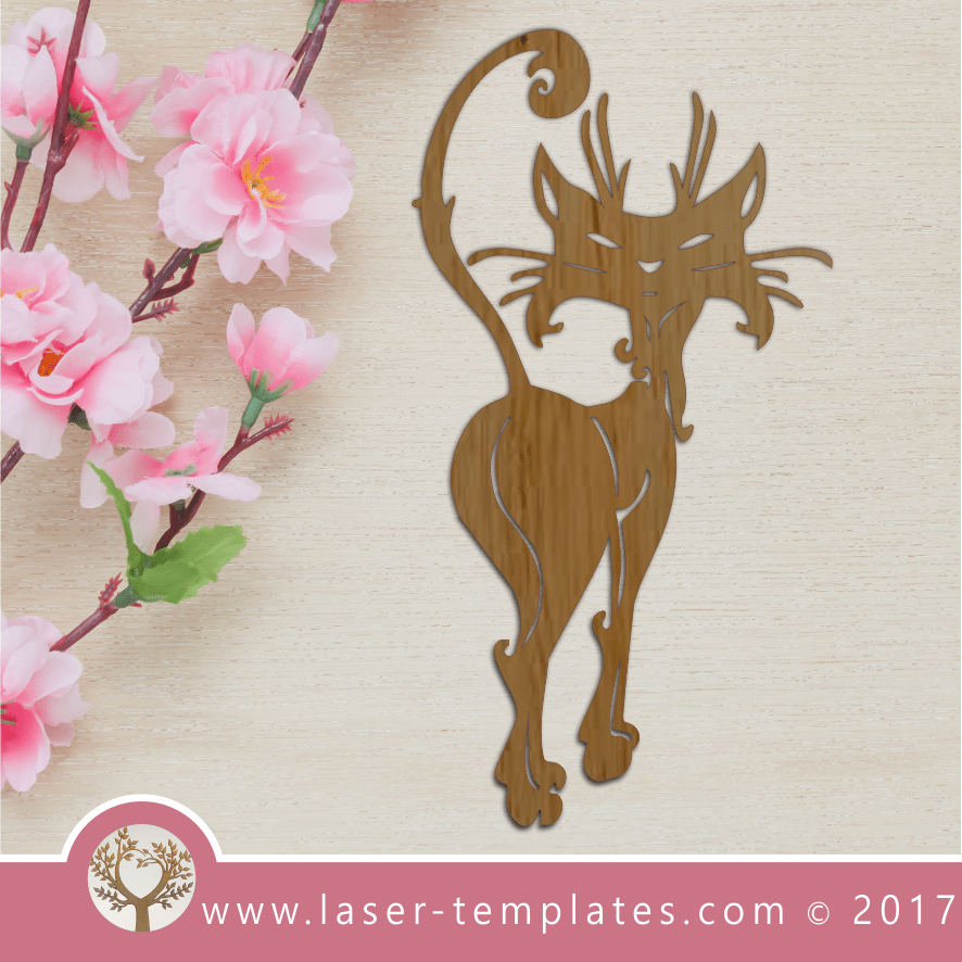 Laser Cut Fancy Cat Template, Download Laser Ready Vector Designs ...