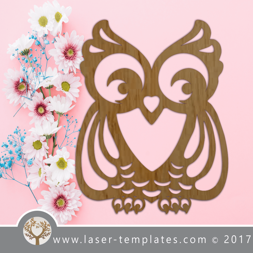 Laser Cut Fancy Owl Template, Download Laser Ready Vector Designs ...