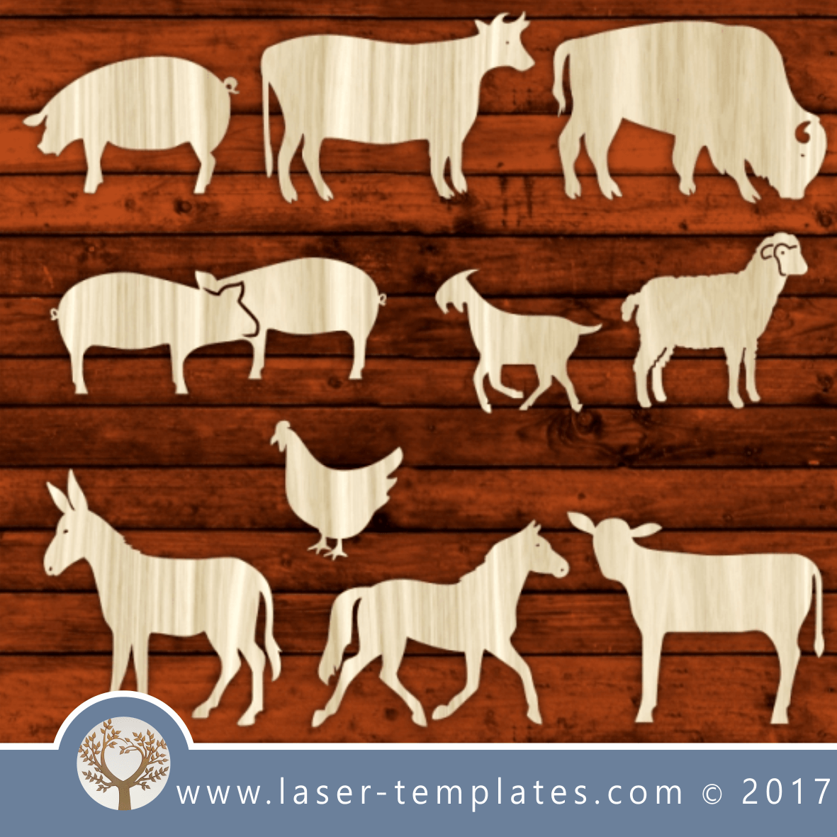 Farm animal template for laser cut. Vector online store. Free designs ...
