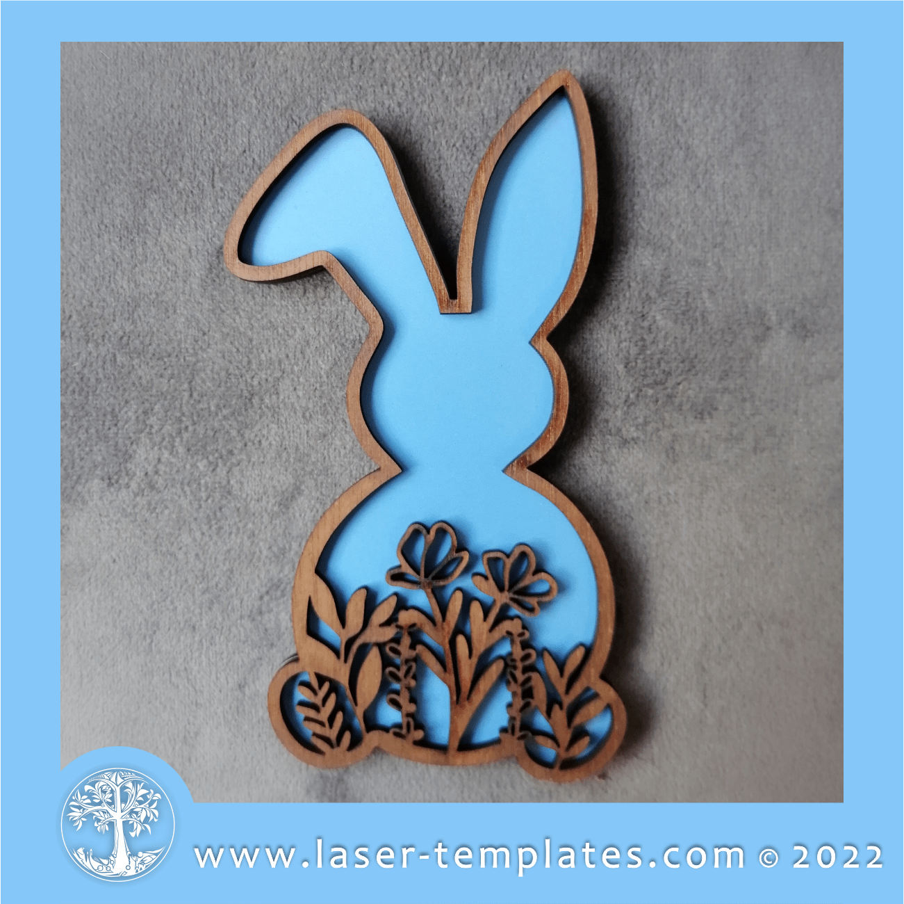 Floral Bunny 1 – Laser Ready Templates