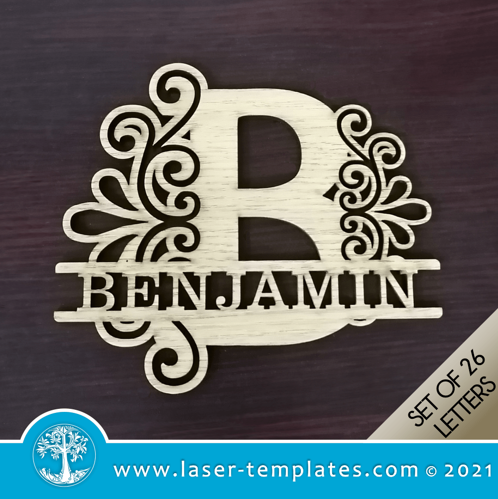 Laser cut template for Floral Alphabet Letters – Laser Ready Templates