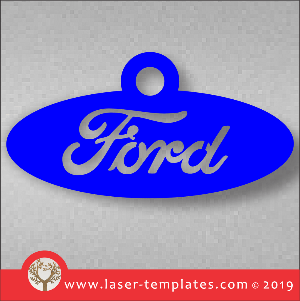 Laser cut template for Ford Key Ring – Laser Ready Templates