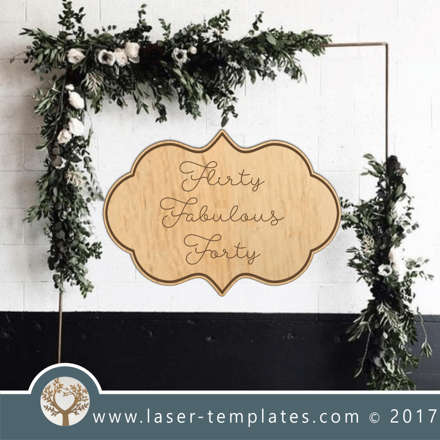 Laser Cut Forty Wall Art Template, Download Laser Ready Vector Designs ...