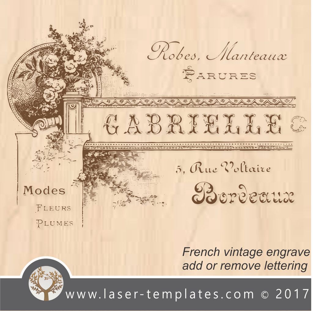 French hand drawn template, vector design. Online store. – Laser Ready ...