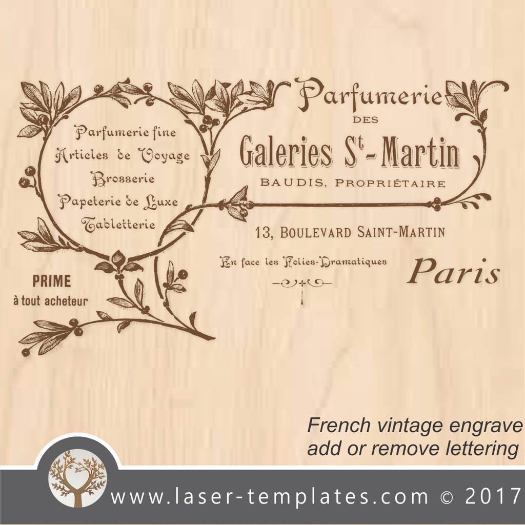 French hand drawn template, vector design. Online store. – Laser Ready ...