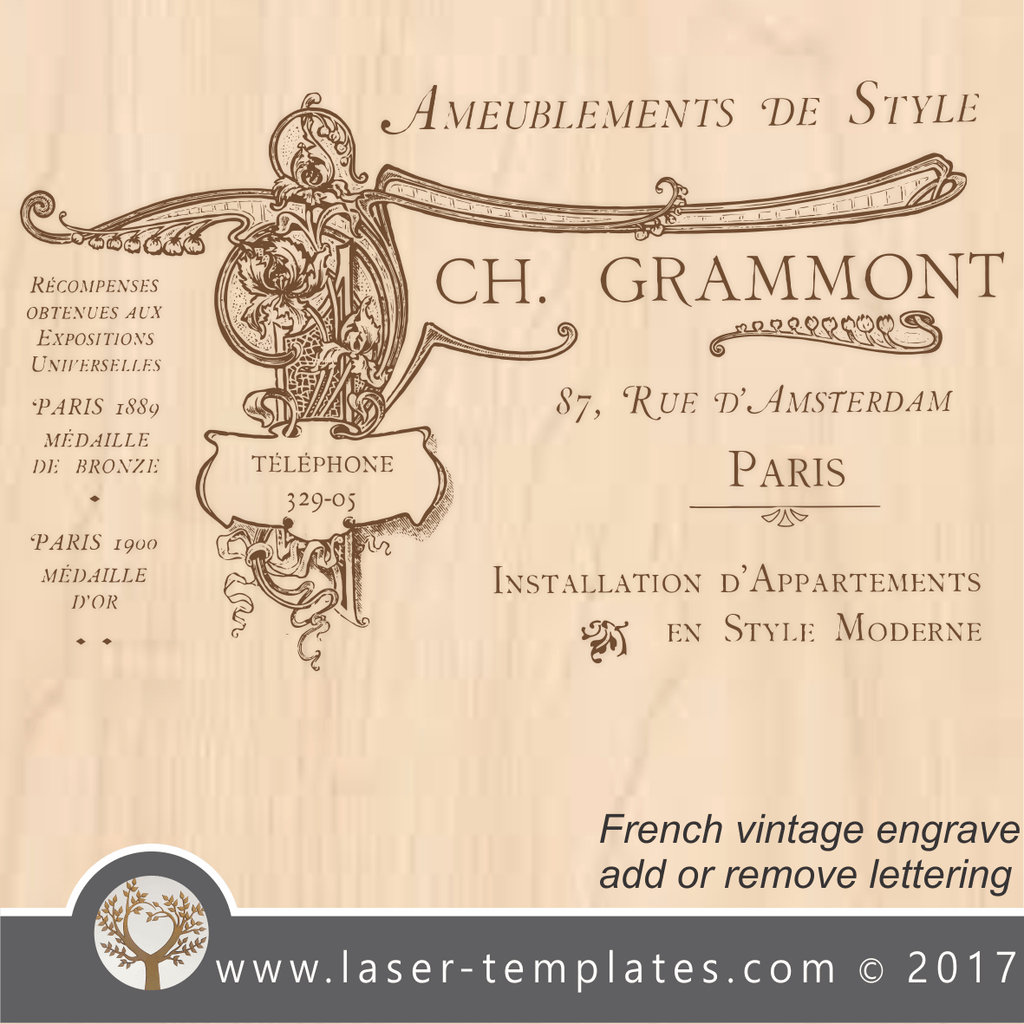 French hand drawn template, vector design. Online store. – Laser Ready ...