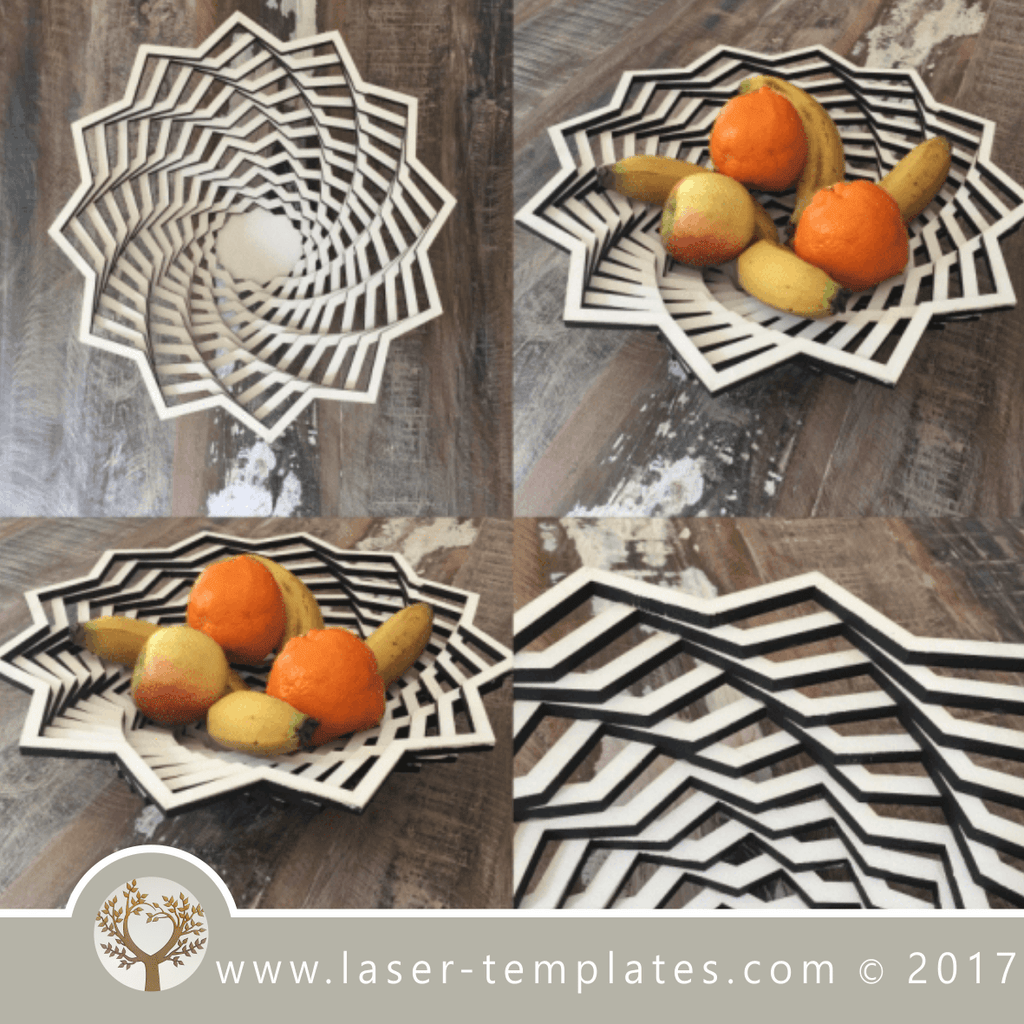 Fruit bowl laser cut template. Download vector design file. – Laser ...