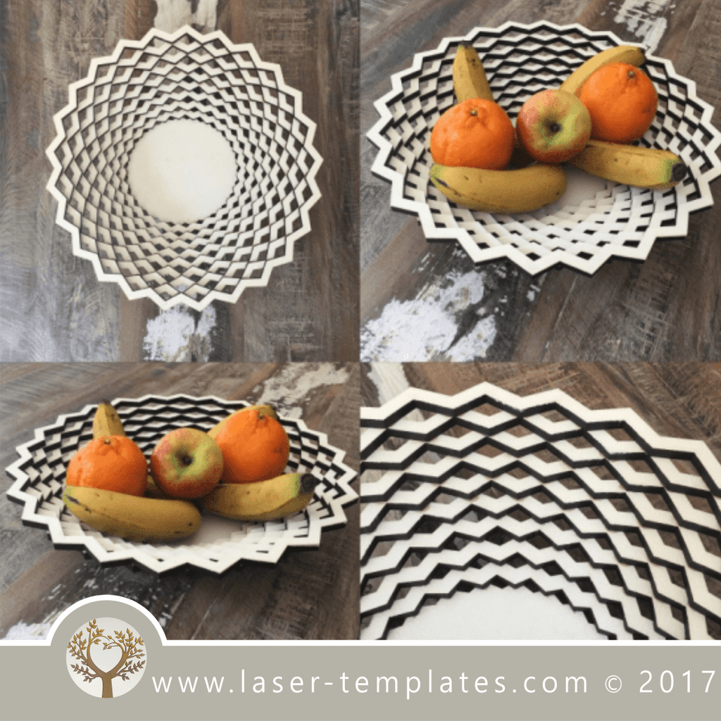 Fruit bowl laser cut template. Download vector design file. – Laser ...
