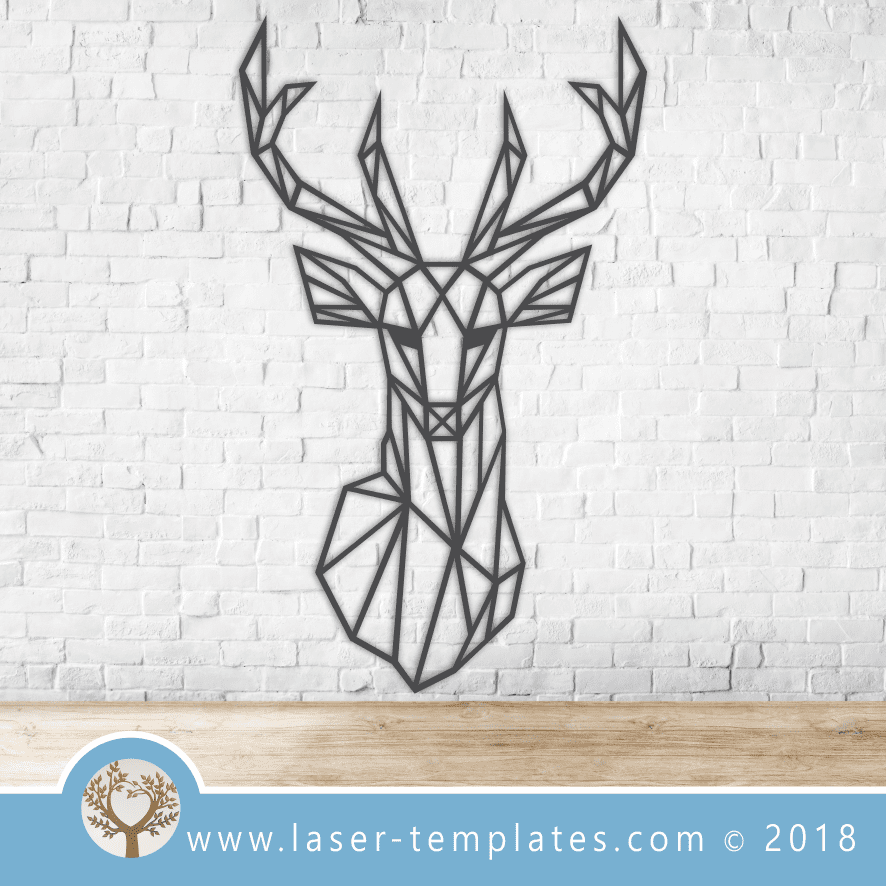 Laser Cut Geometric Deer Vector Template, Download Online Today – Laser ...