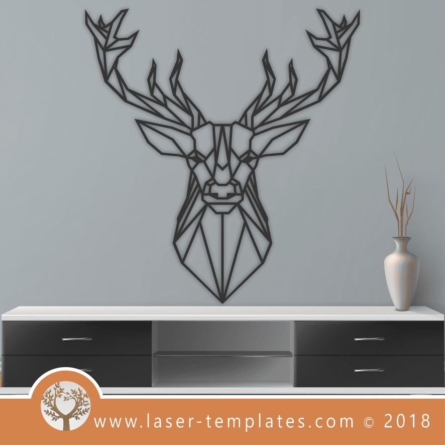 Laser Cut Geometric Elk Vector Template, Download Online Today – Laser ...