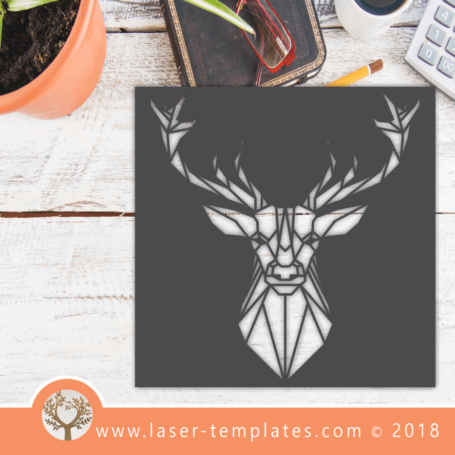 Laser Cut Geometric Elk Stencil Vector Template, Download Online ...