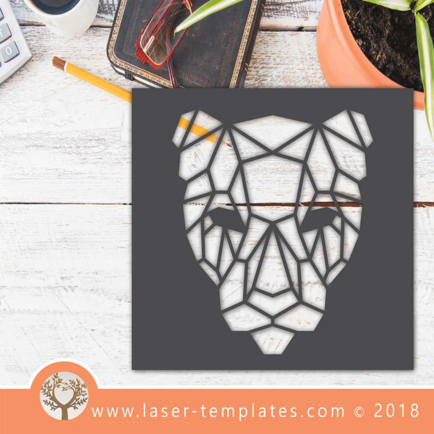 Laser Cut Geometric Leopard Stencil Vector Template, Download Online ...