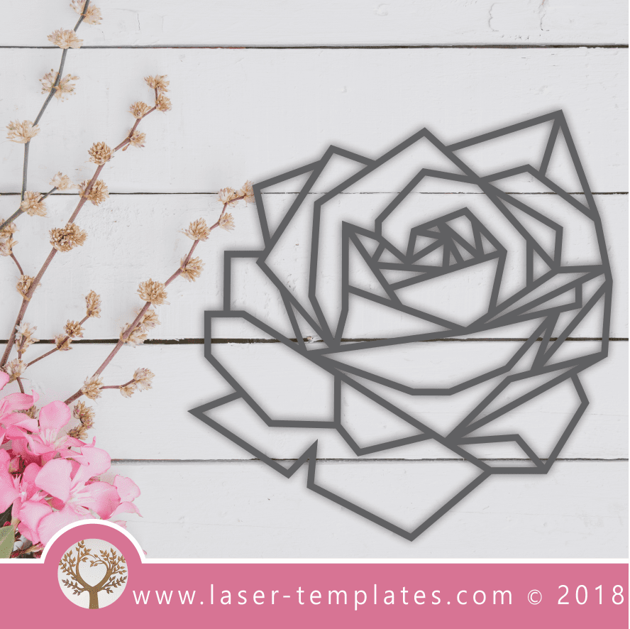Laser Ready Geometric Rose Vector Template Downloadable Online – Laser ...