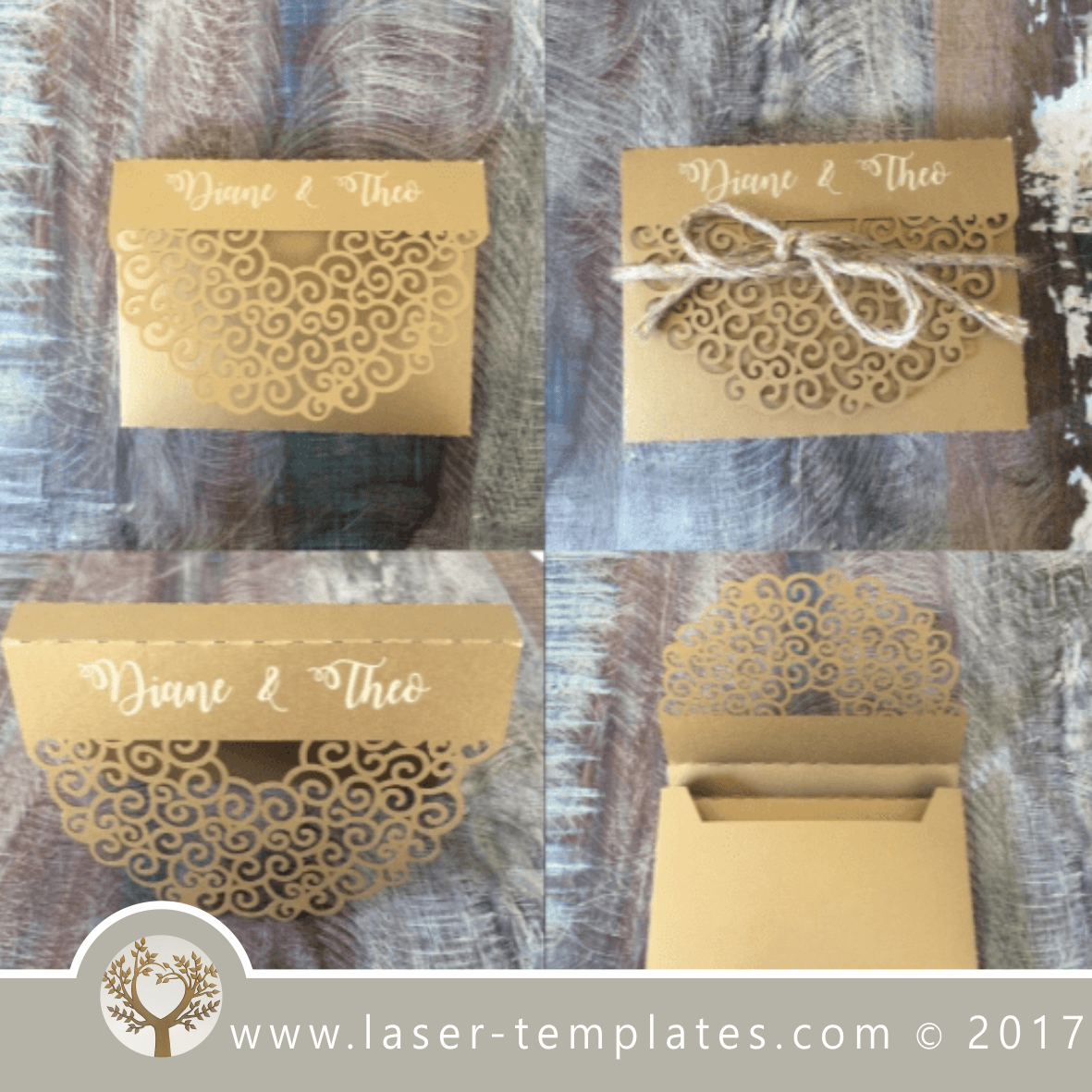 Laser cut wedding gift box template. – Laser Ready Templates