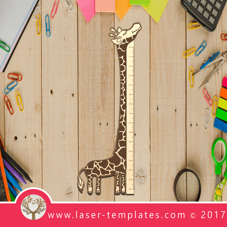 15cm Giraffe Metric Ruler Laser Template, Download Vector Designs ...