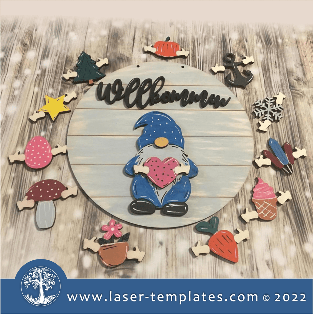 Gnome Welcome Sign – Laser Ready Templates