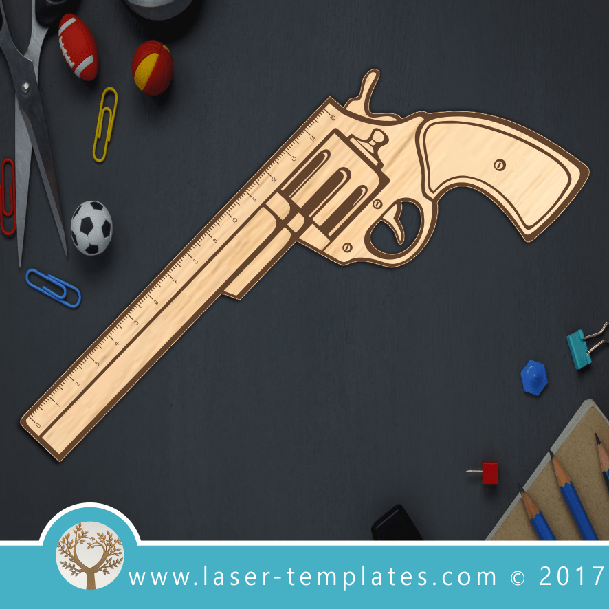 15cm Gun Metric Ruler Laser Template, Download Vector Designs. – Laser ...