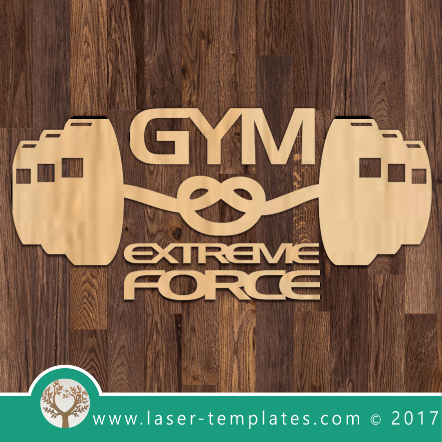 Gym signs laser cut template design, download vector. – Laser Ready ...
