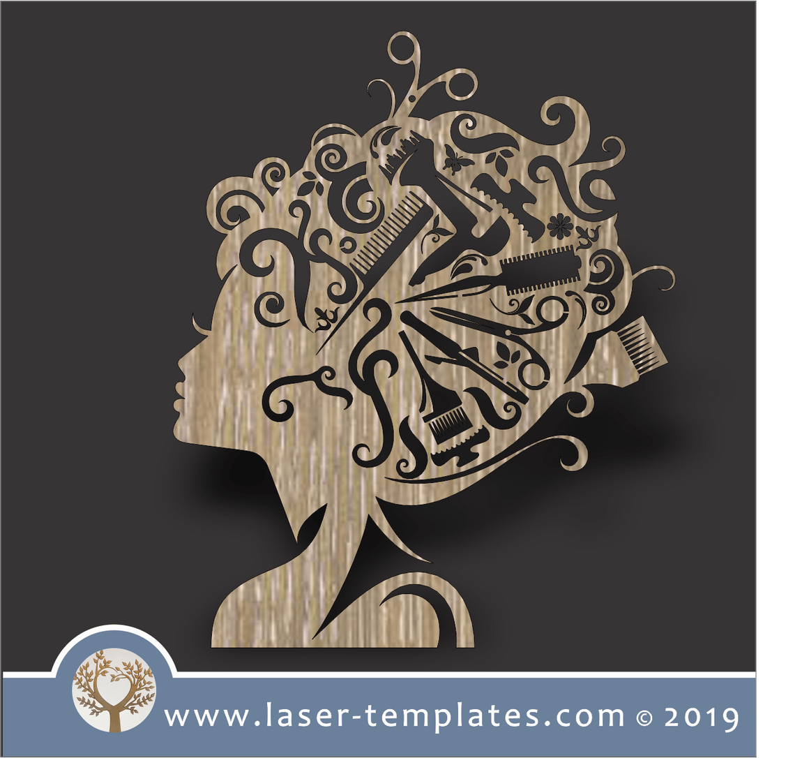 laser cutting templates Hairdresser Wall Art – Laser Ready Templates