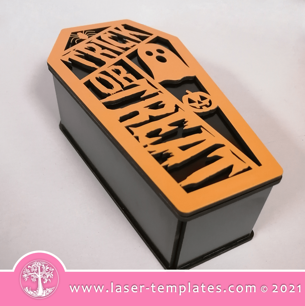 Halloween Coffin Box 3 – Laser Ready Templates