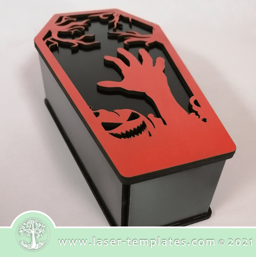 Halloween Coffin Box – Laser Ready Templates