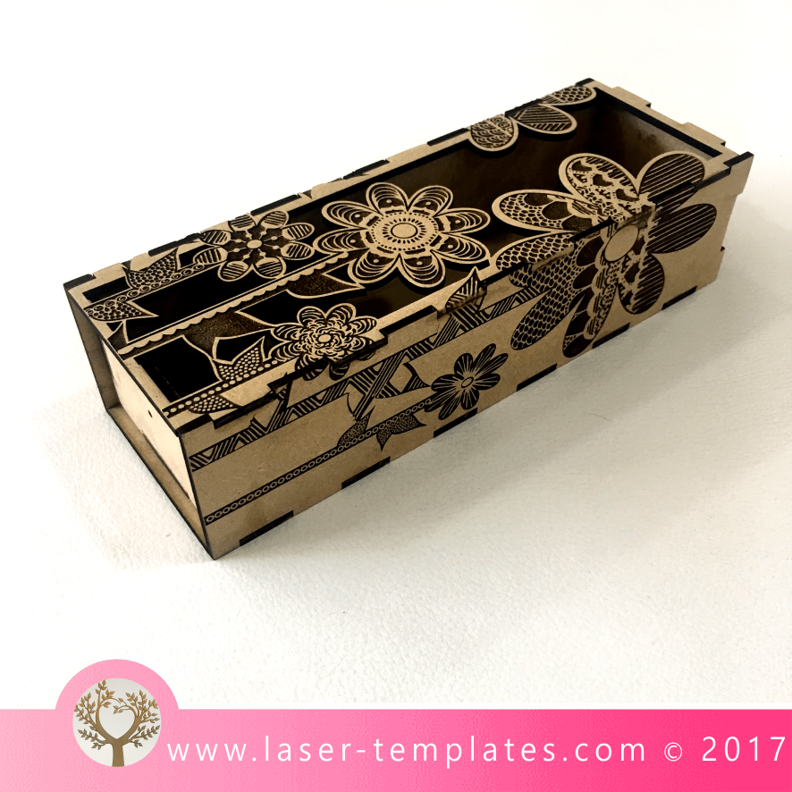 Laser Cut Hand Drawn 3mm Flower Box Template, Download Vector Designs ...