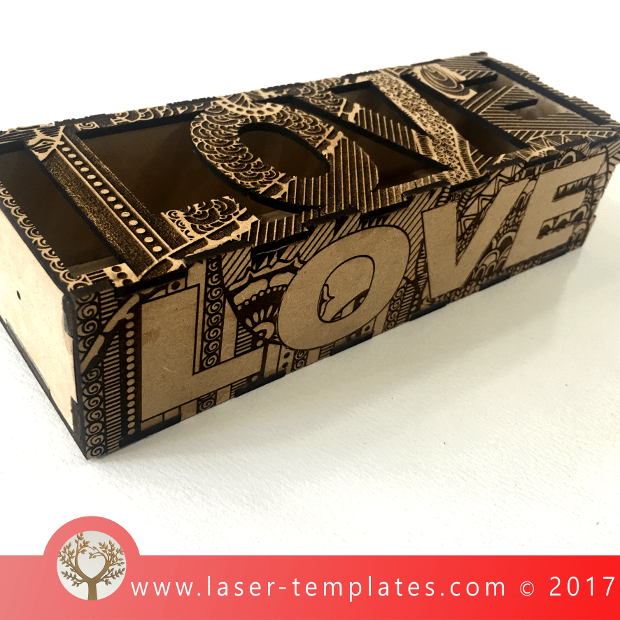 Laser Cut Hand Drawn 3mm Love Box Template, Download Vector Designs ...