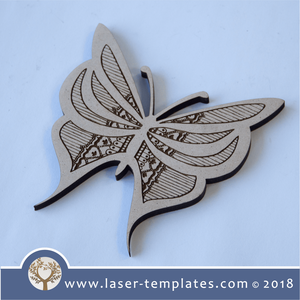 Laser Cut and Engrave Hand Drawn Butterfly 1. Templates Online – Laser ...