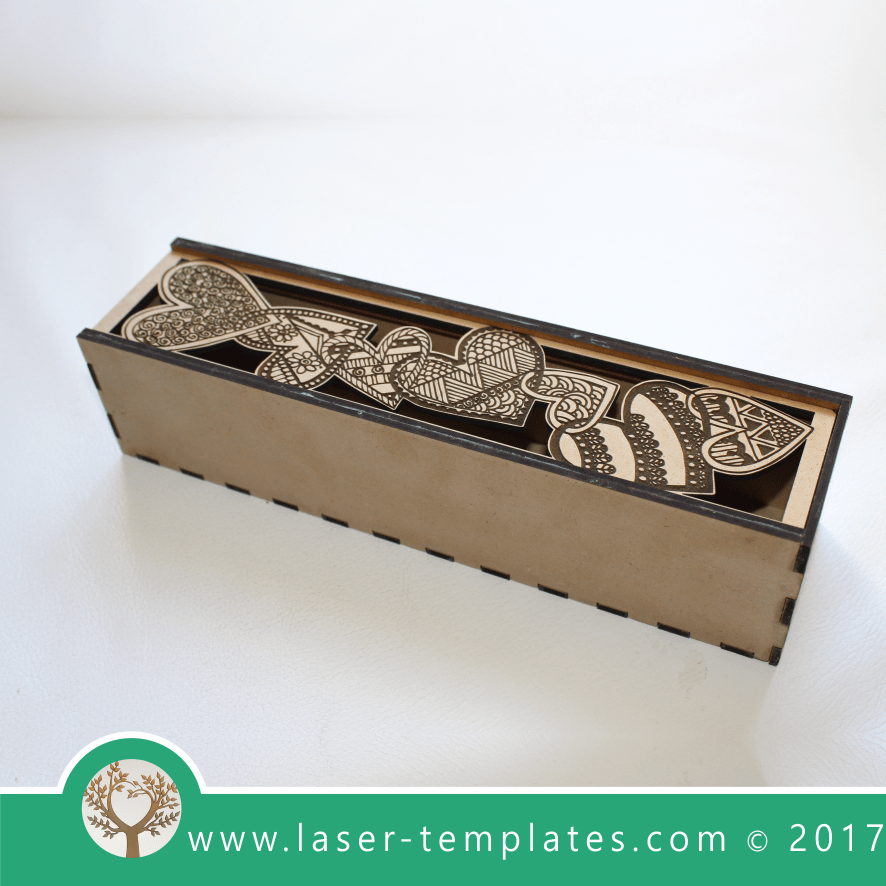Laser Cut Hand Drawn Hearts Pencil Box Template, Download Vector Files ...