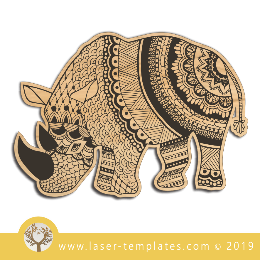 Laser Cut Hand Drawn Elephant Template, Download Vector Designs Online ...