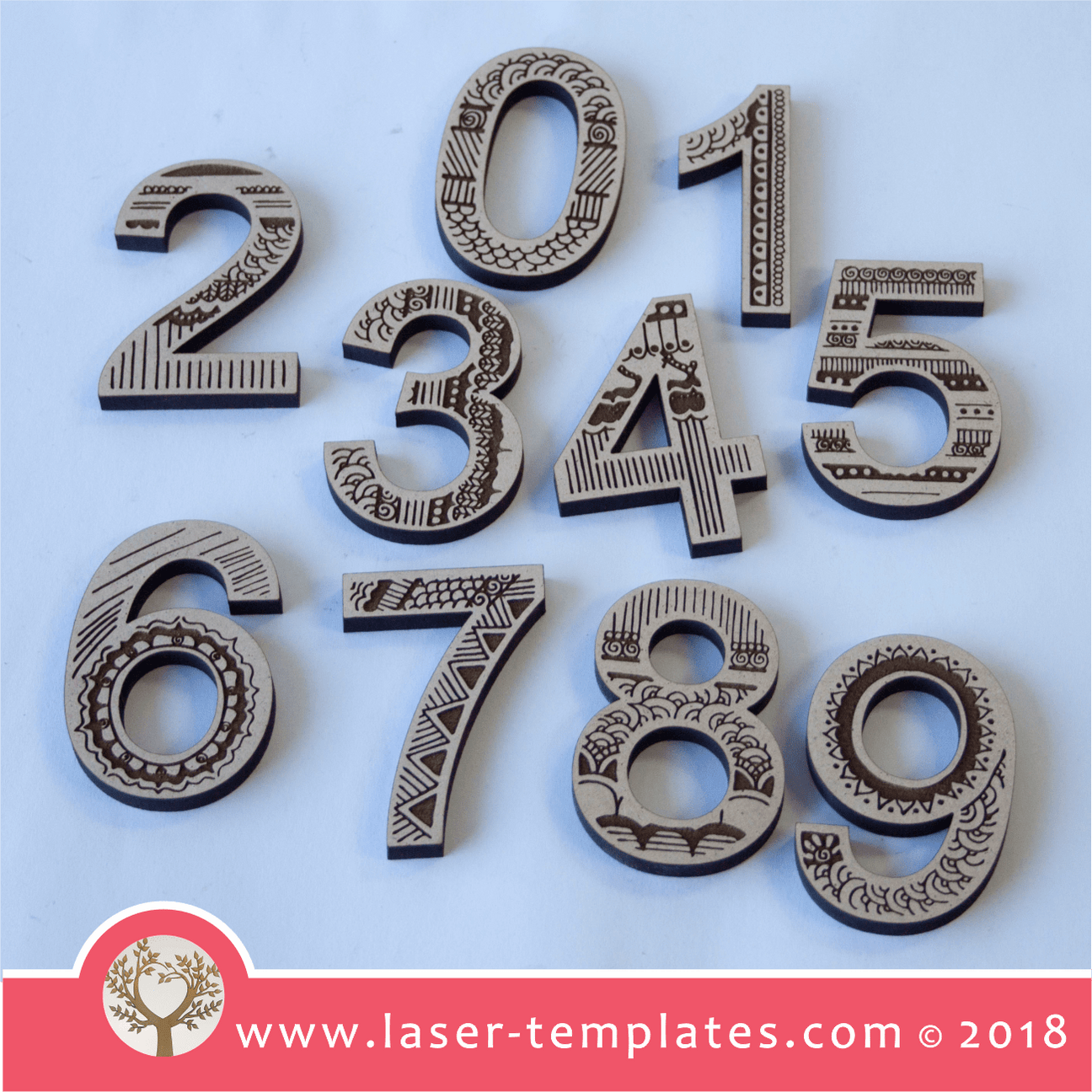 Laser Cut & Engrave Hand Drawn Set of Numbers. Templates Online – Laser ...