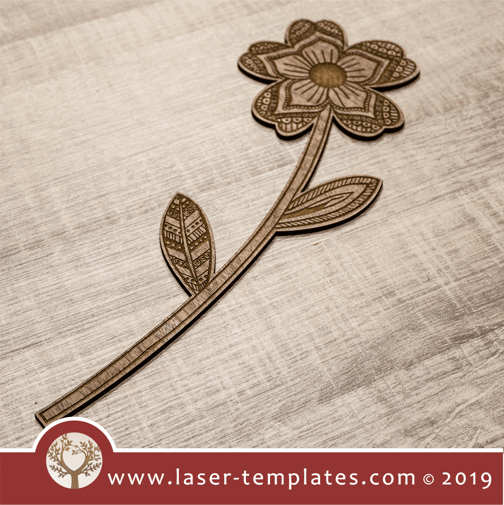 Laser Ready Stem Flower 1 Vector Template – Laser Ready Templates